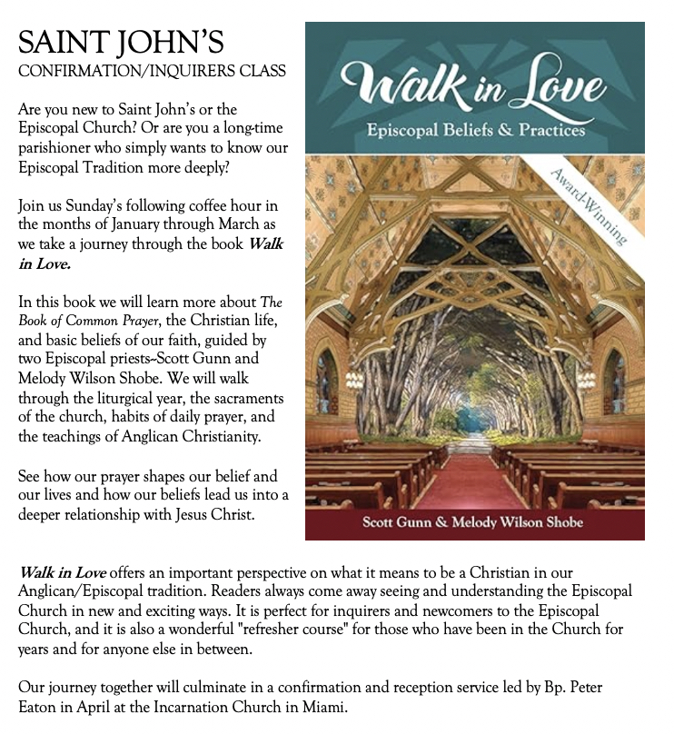 AD - Conf Inquirers class 2024 - SAINT JOHN'S EPISCOPAL CHURCH